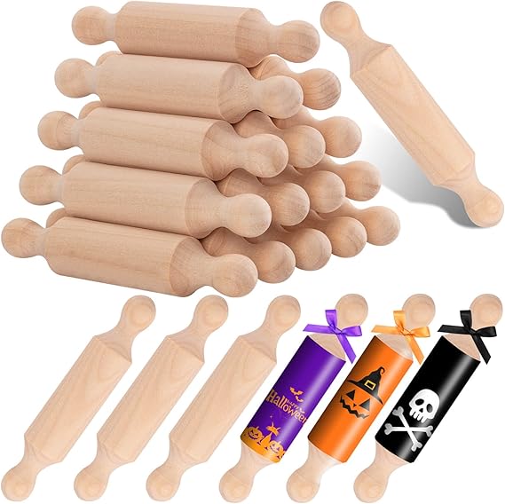 Amazon.com: 20PCS Mini Rolling Pins for Crafts, Small Wooden Dough ...