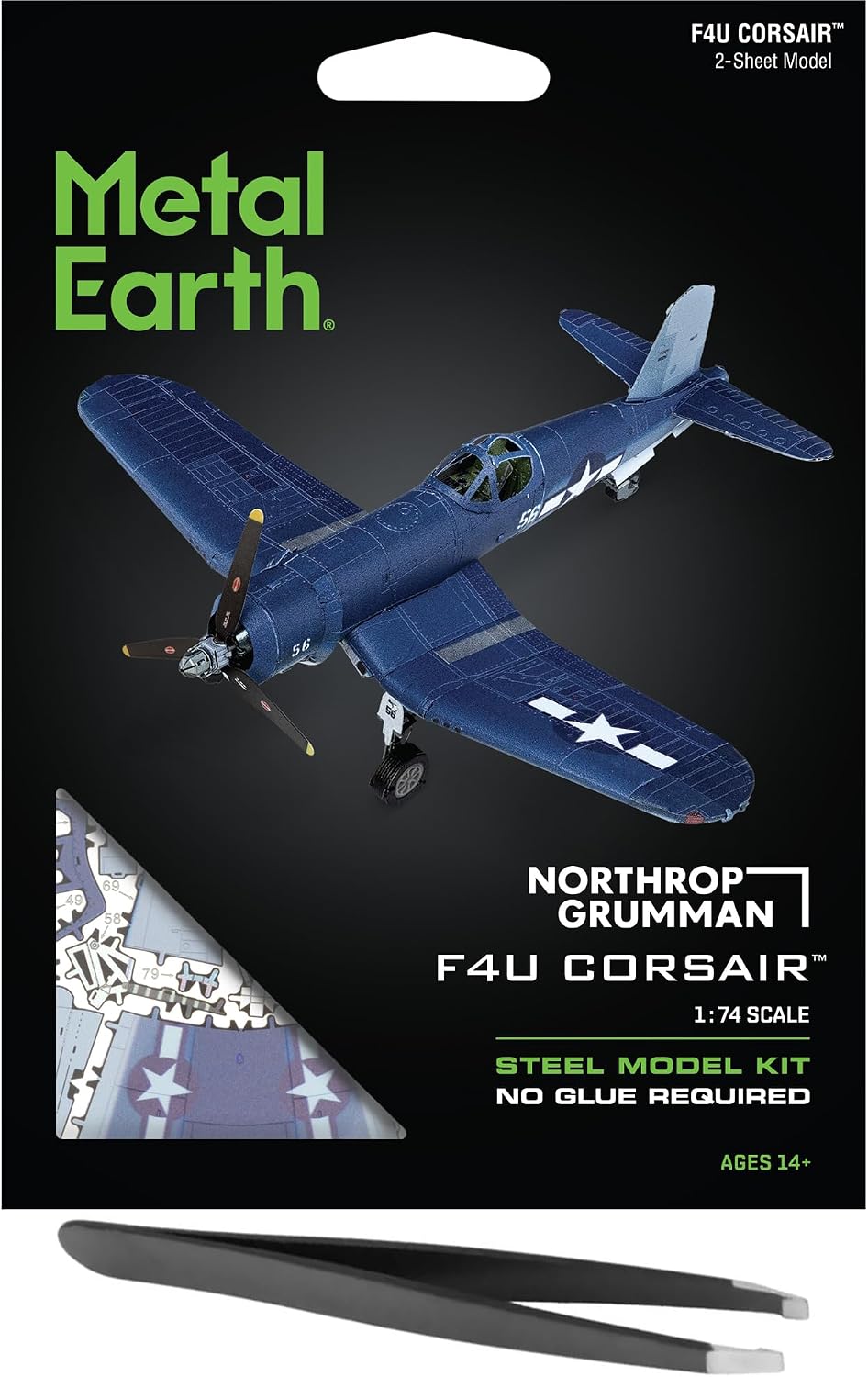 Amazon.com: Fascinations Metal Earth F4U Corsair Color 3D Metal Model ...