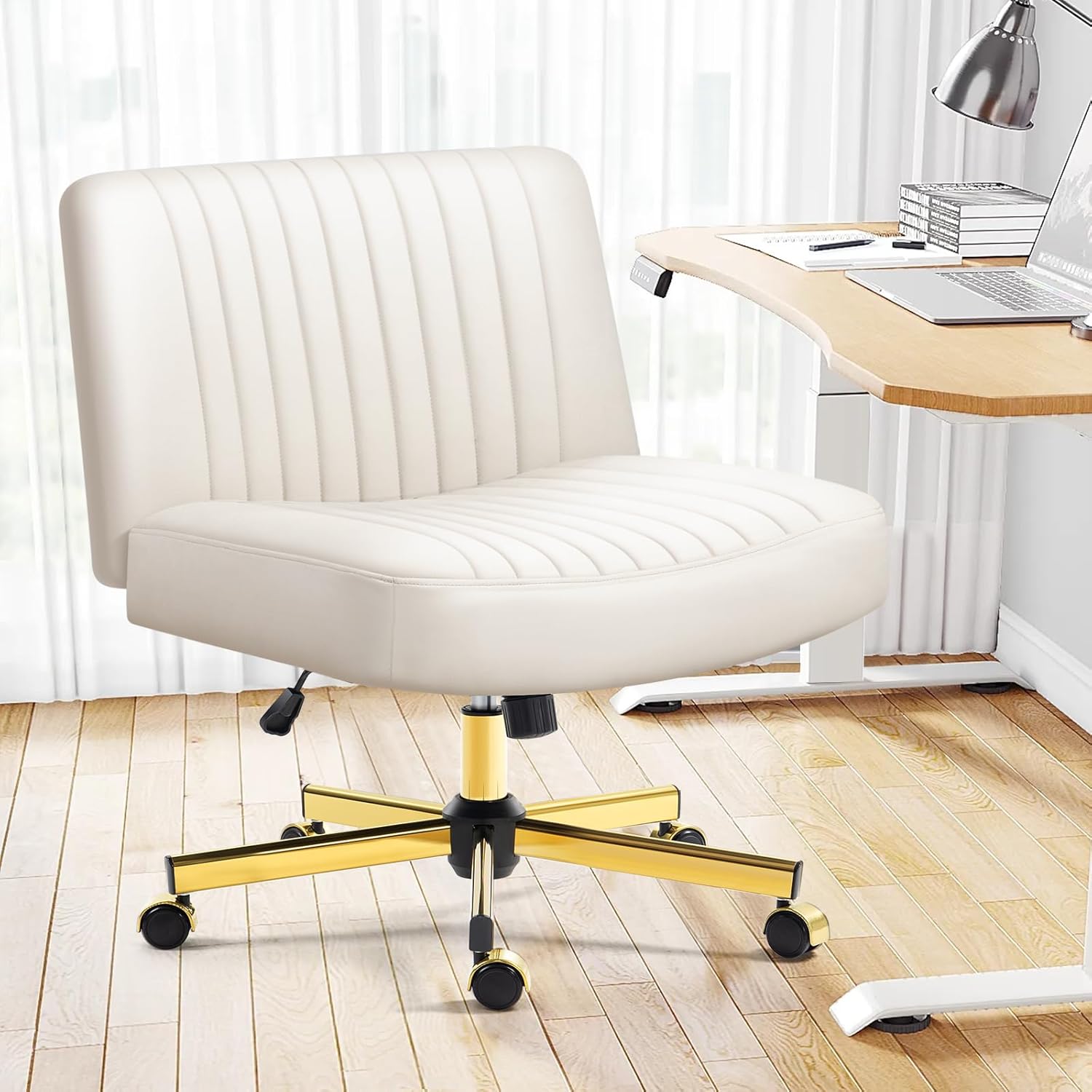 Amazon.com: Darkecho Criss Cross Chair with Golden Wheels,Thick Padded ...