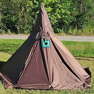 Amazon.com : Portable Waterproof Camping Pentagonal Teepee Tent Outdoor Camping Pyramid Tipi ...