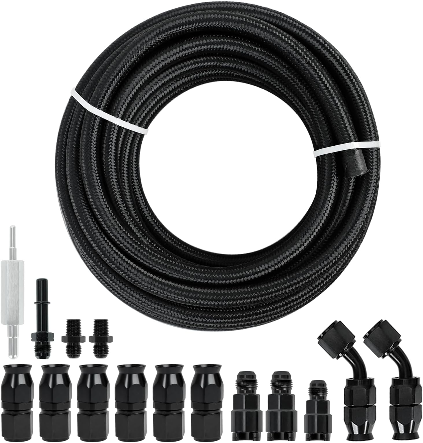 Amazon.com: FSBCGT 6AN 25FT PTFE Fuel Line Hose Kit, AN6 3/8" PTFE LS ...