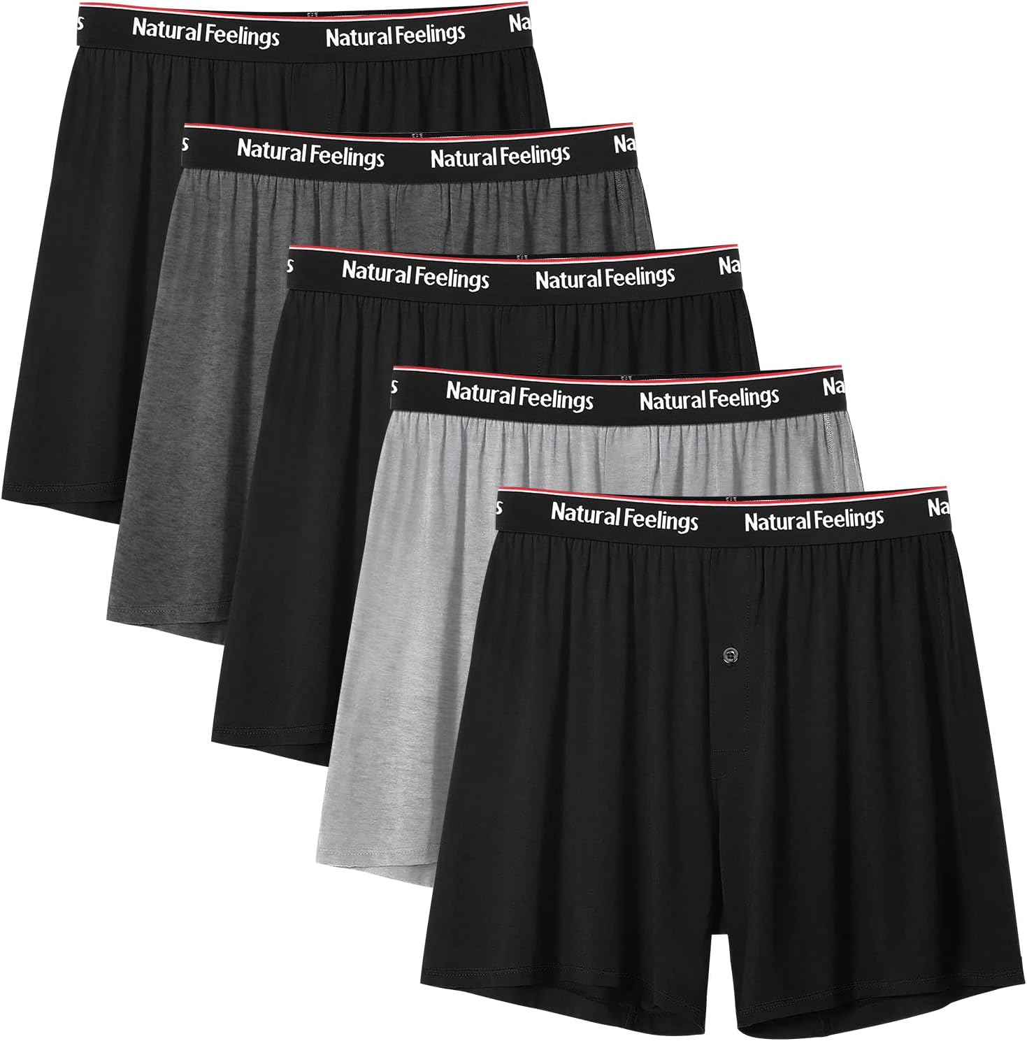 Natural Feelings Men's Boxer Short Bamboo Viscose Boxers for Men Loose ...