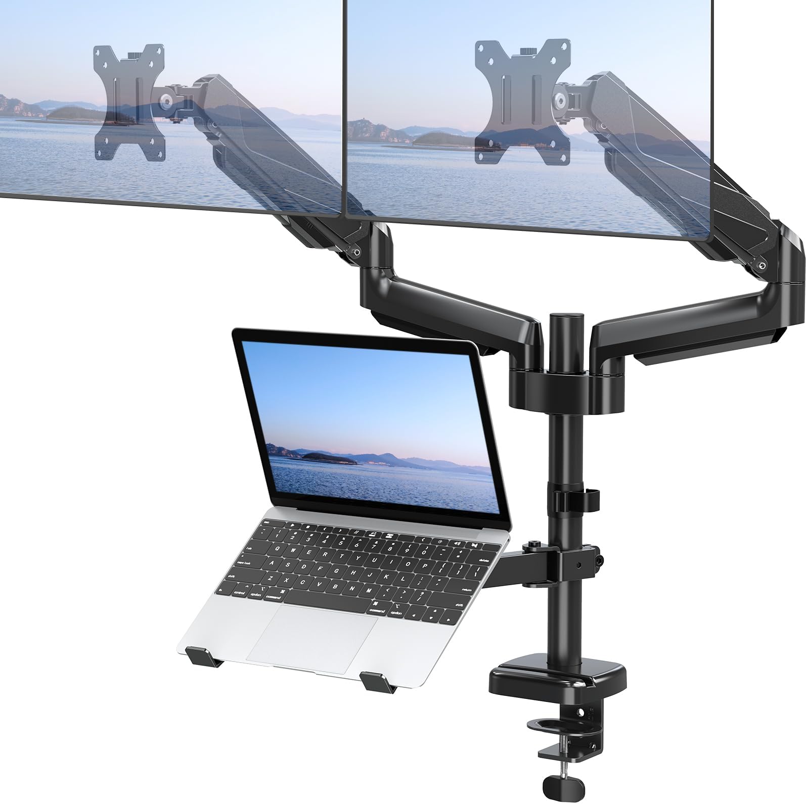 Amazon.com: MOUNT PRO Monitor and Laptop Mount, Gas Spring Dual Monitor ...