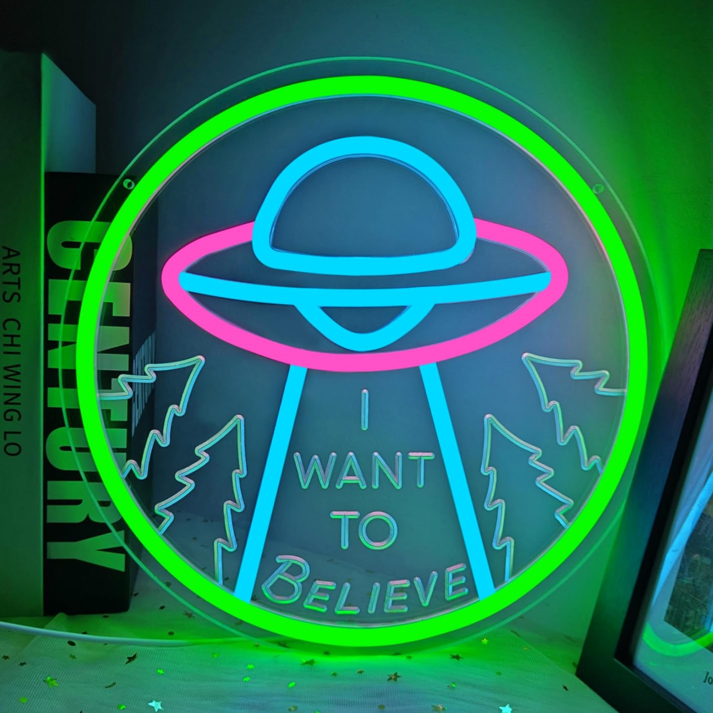 Amazon.com : I Want To Believe Neon Sign Alien Led Neon Sign for Wall ...