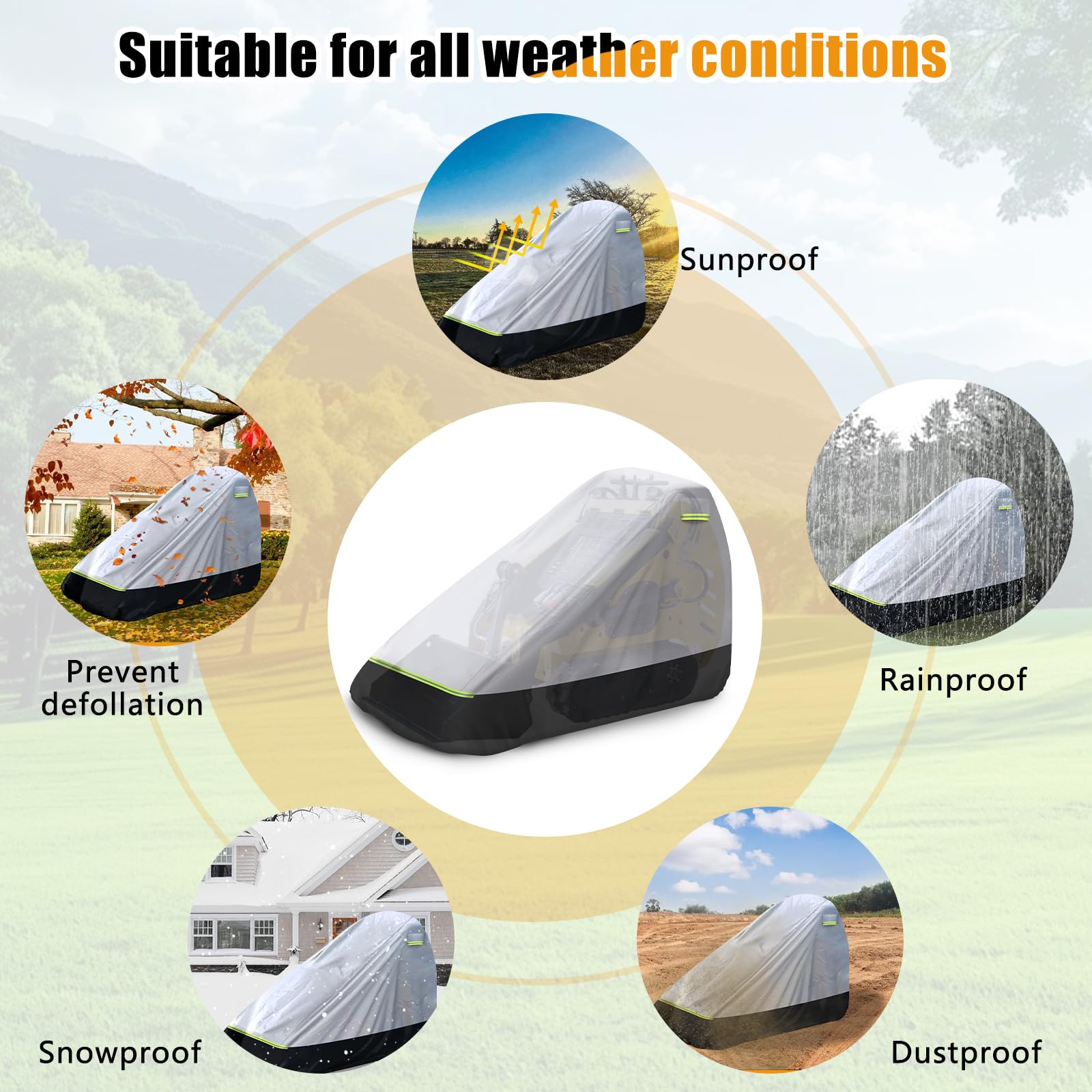 Skid Steer Accessories Kistrba Cabbed Skid Steer Cover Compatible With ...