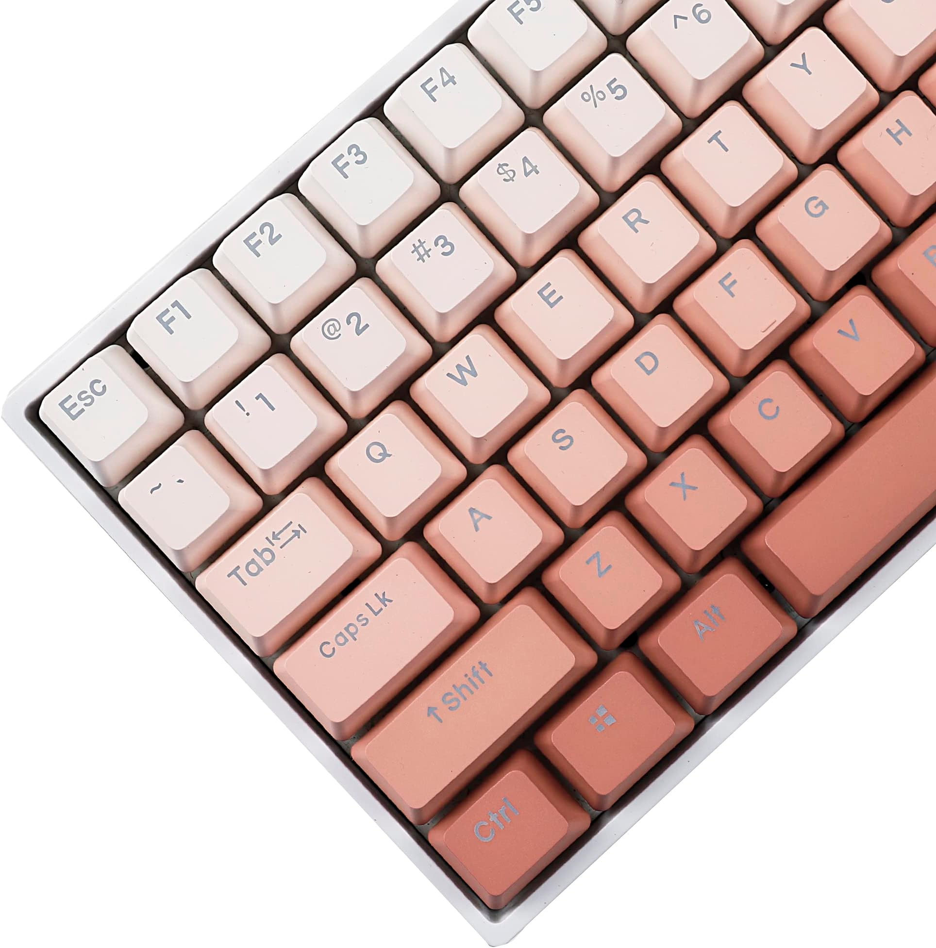Amazon.com: YMDK 108 122 Double Shot Backlit Blush Keycaps PBT Shine ...