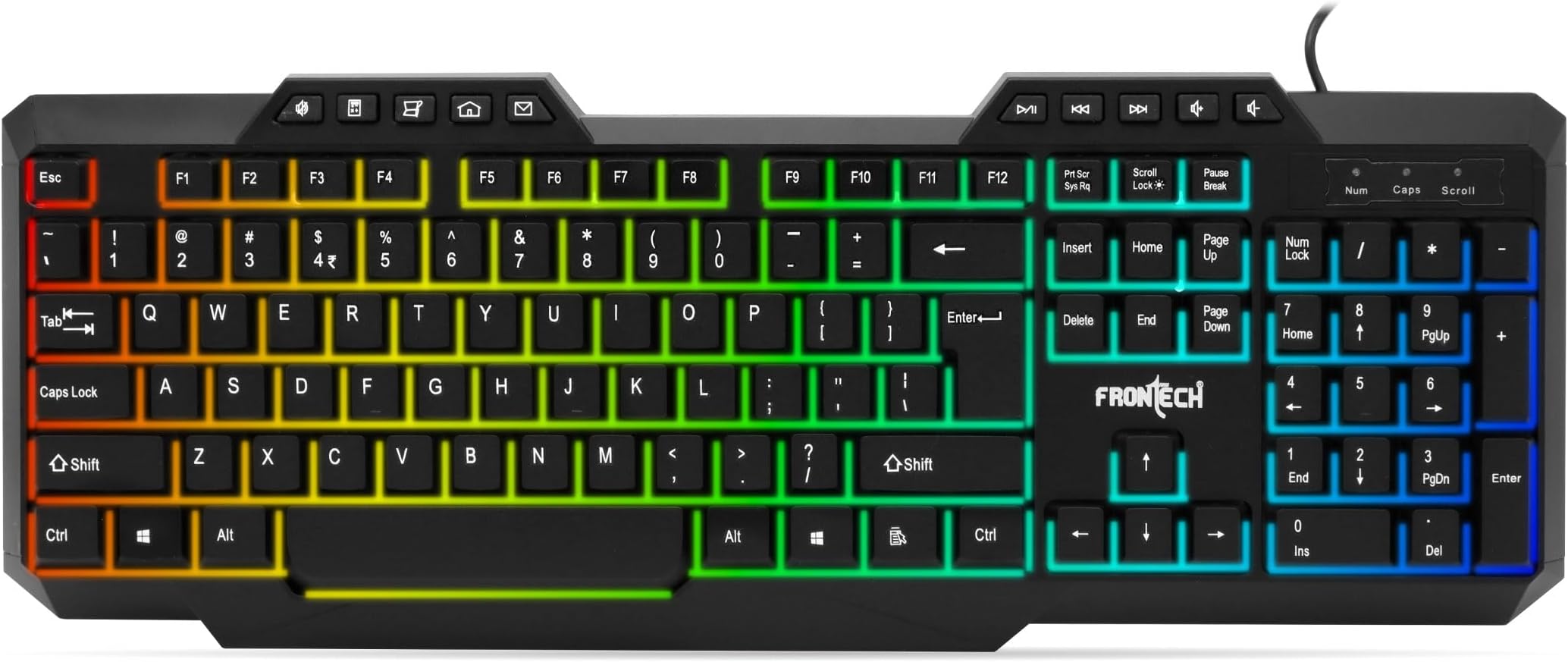 Amazon.in: Buy FRONTECH KB-0034 Black Wired Gaming Keyboard with ...