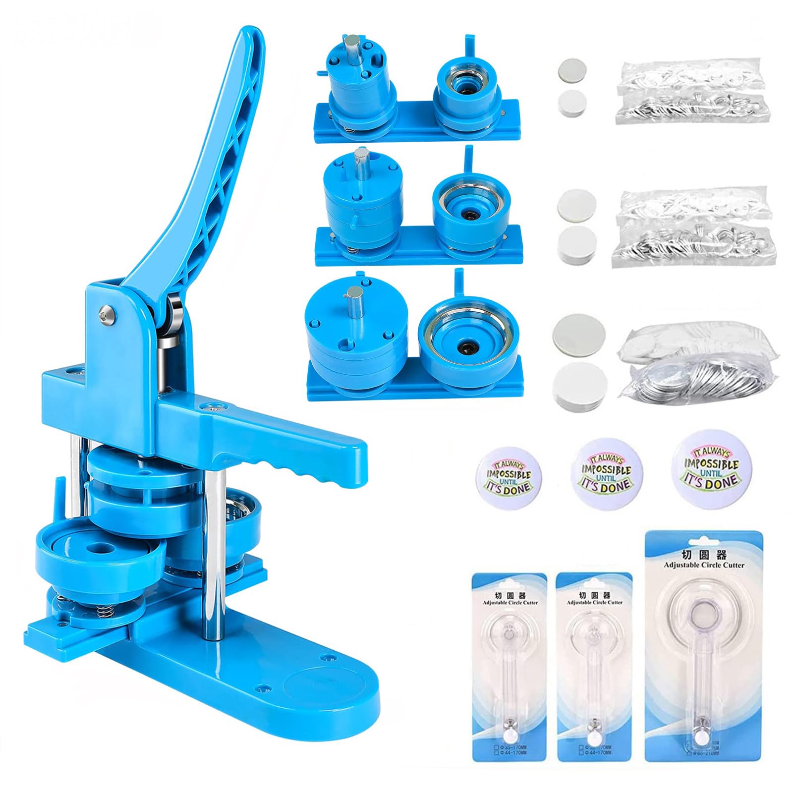 Amazon.com: Button Maker Machine Multiple Sizes,1+1.25+2.25 Inch 3-in-1 ...