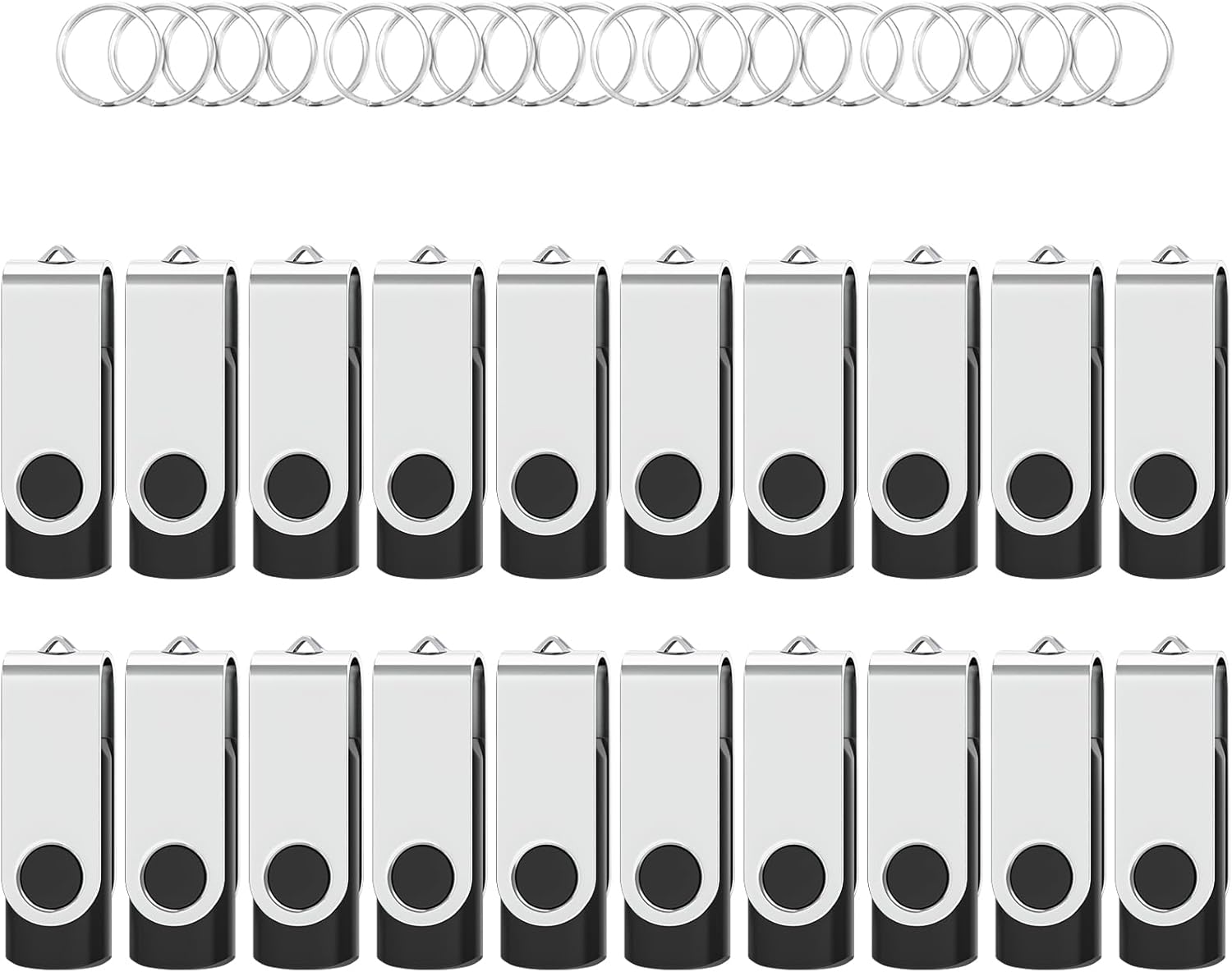 USB Stick 8GB 20 Pack with Keychains,Wooolken Swivel USB 2.0 Flash ...