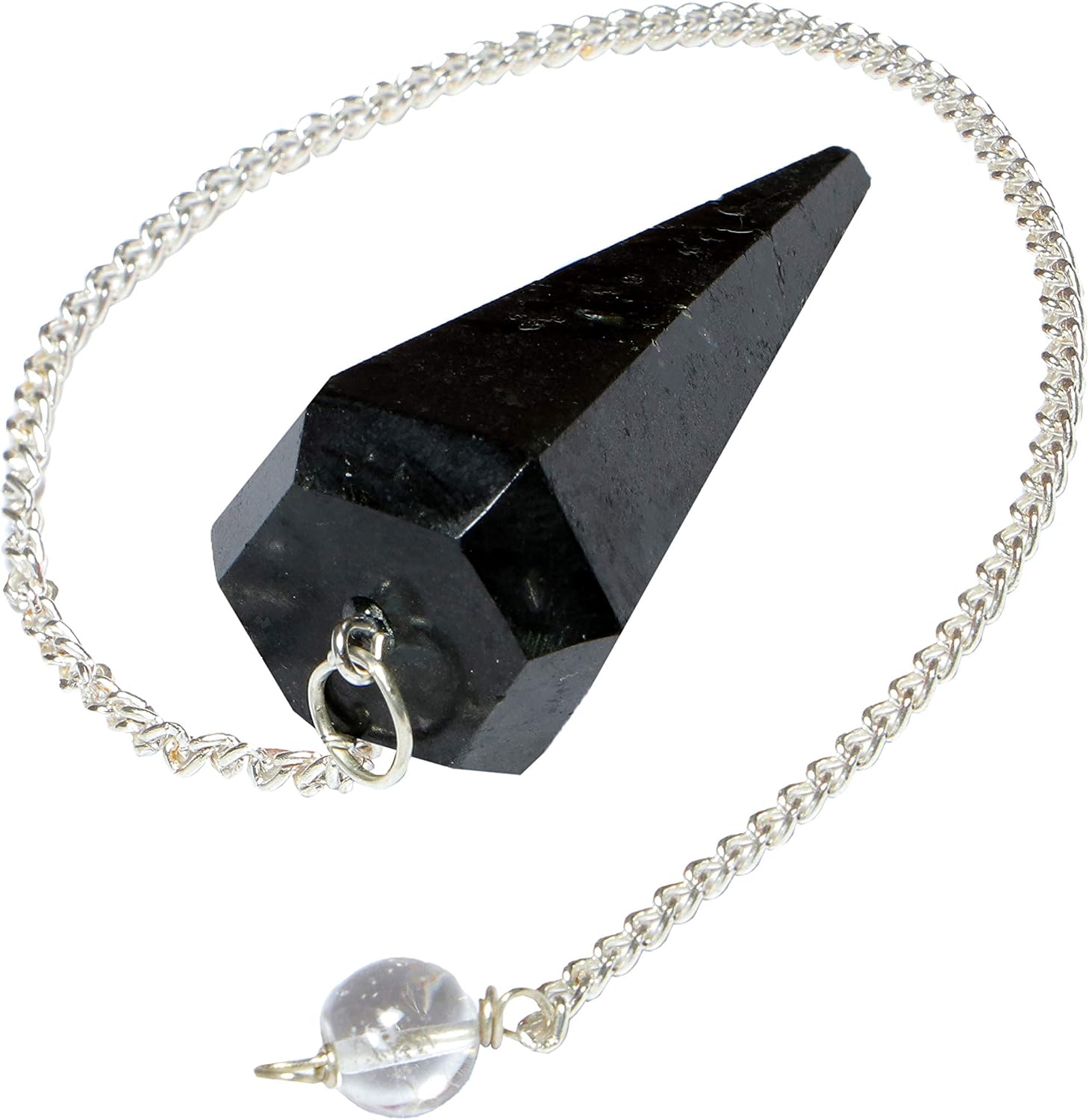 Amazon.com: Black Tourmaline Crystal Stone Pendulum Dowser Dowsing ...