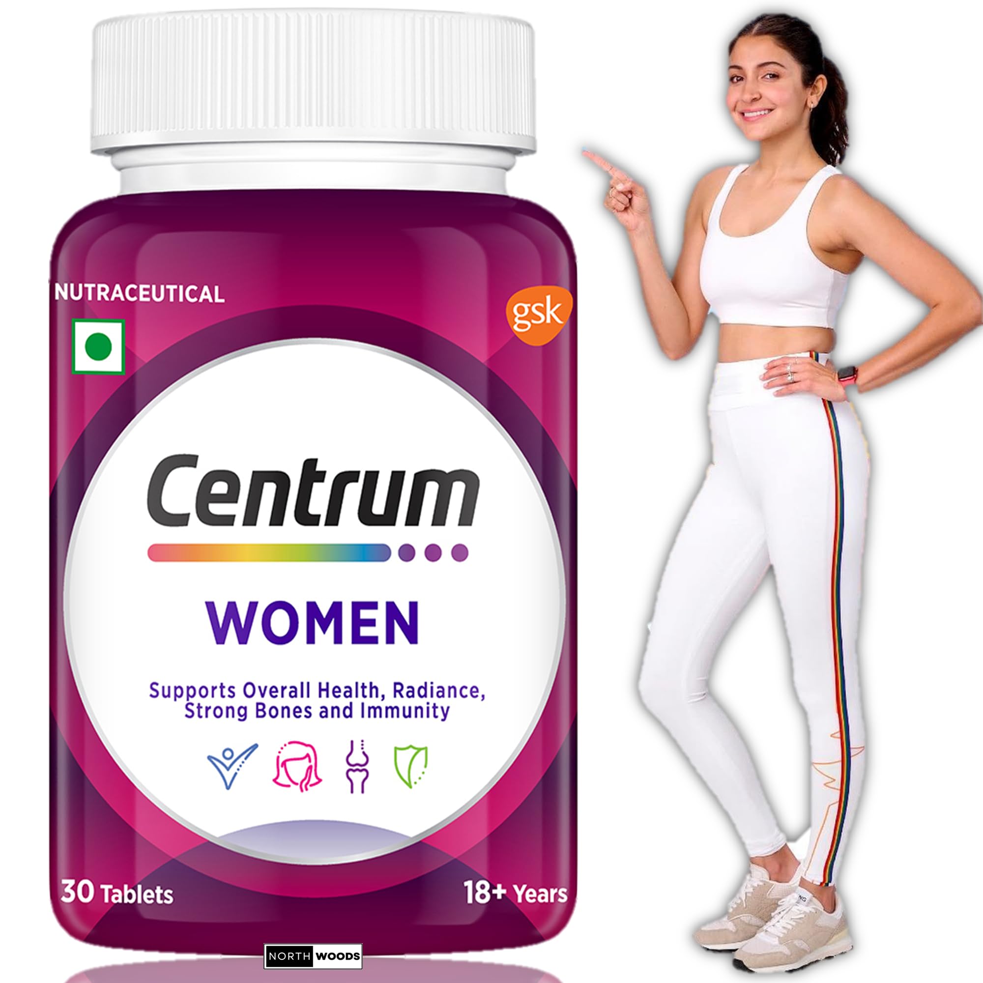 Centrum Women,World's No.1 Multivitamin with Biotin,Vitamin C & 21 ...