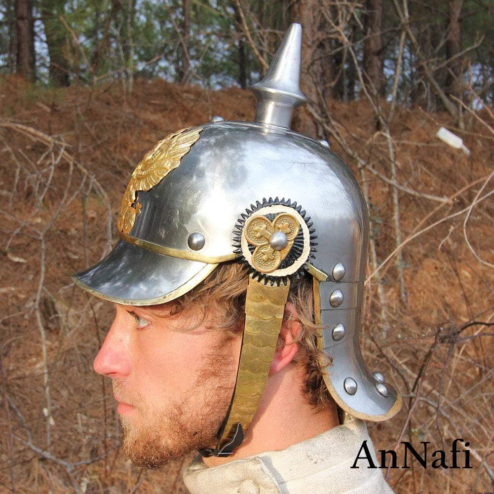 AnNafi German Pickelhaube Military Helmet |Steel Imperial Prussian ...