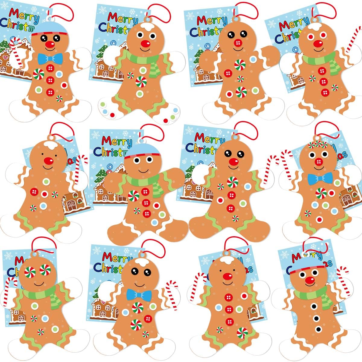 Amazon.com: 12 Gingerbread Man Craft Kit for Kids DIY Create Your Own ...
