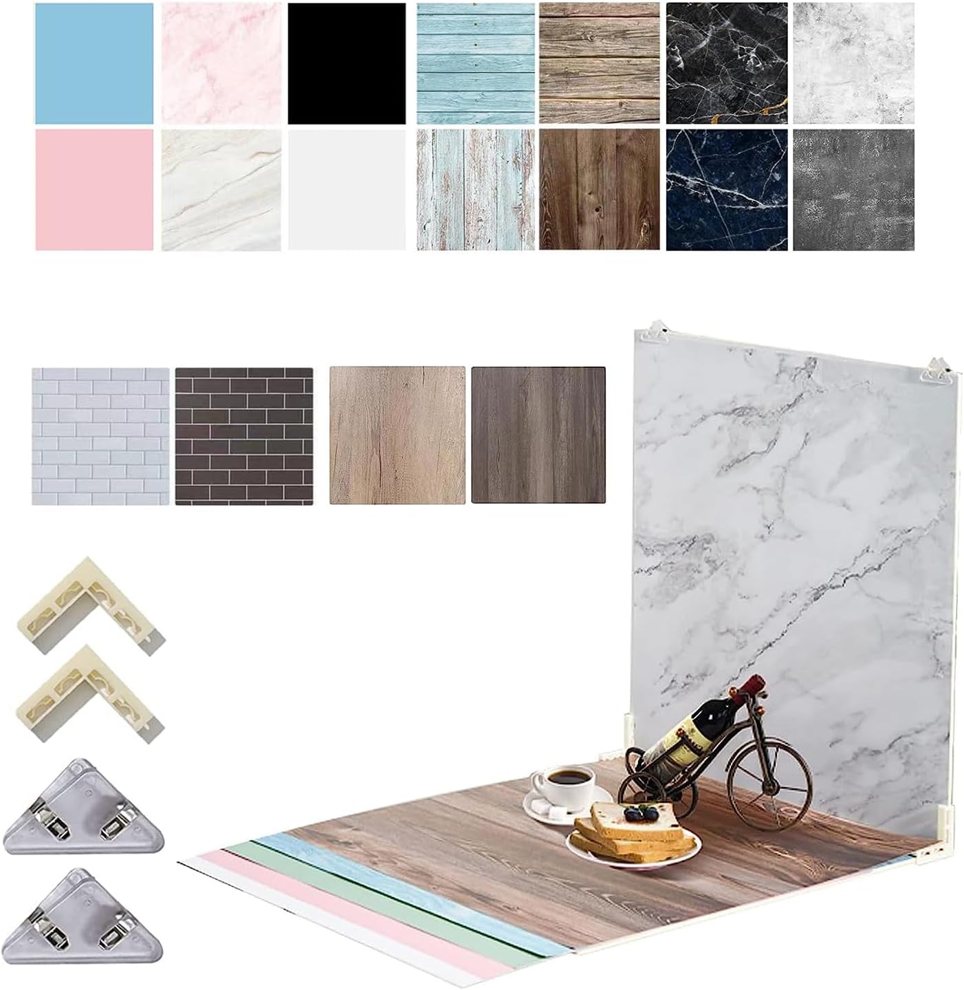 Photography 2PCS Background Boards 60x60cm and 7 PCS Double Sided ...