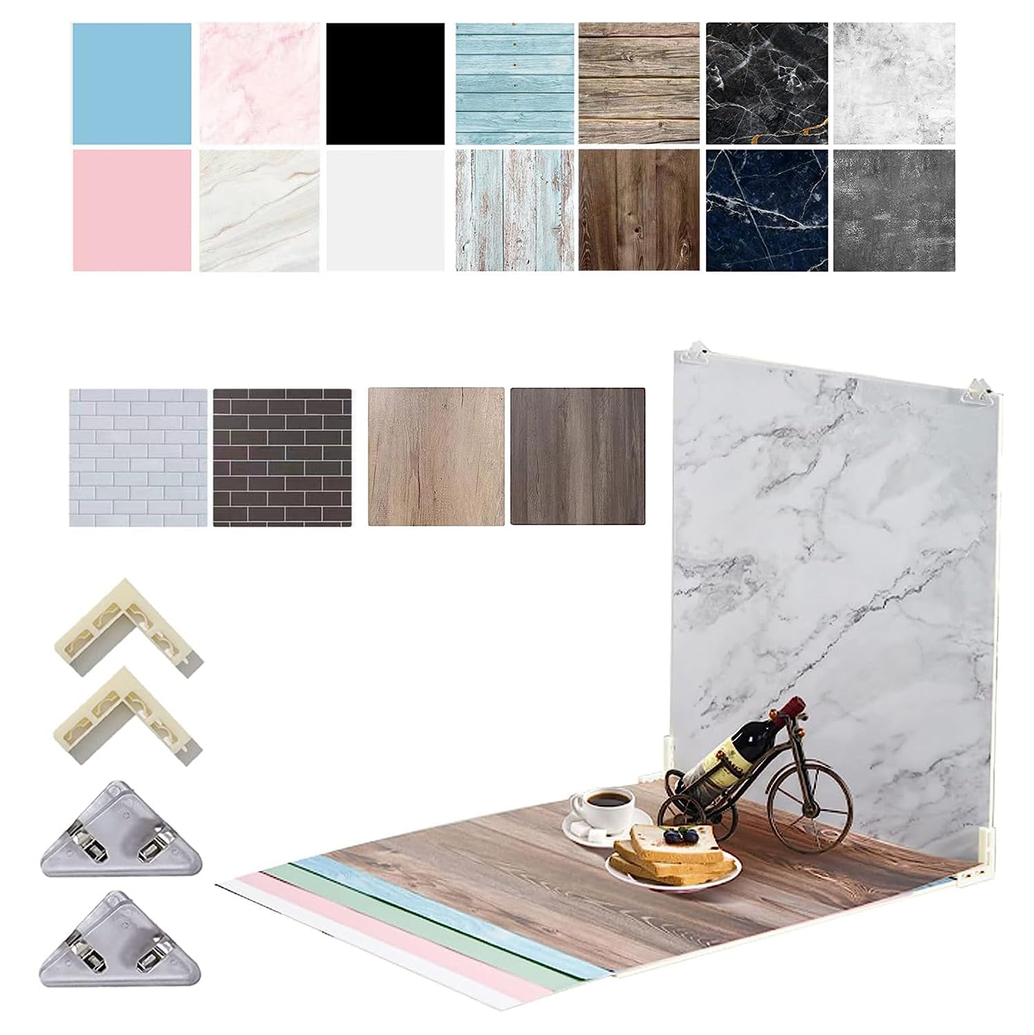 2PCS Photography Background Boards 60x60cm and Double Sided 7 PCS ...