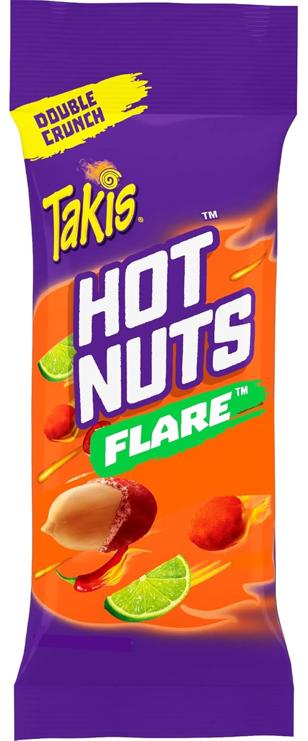 Amazon.com: Takis Hot Nuts Flare Double Crunch Peanuts, Chili Pepper ...