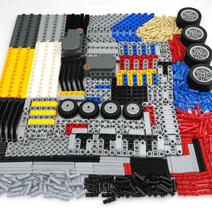 BroTex Technical Parts Liftarm Beams Pullback Motor Building Block Set ...