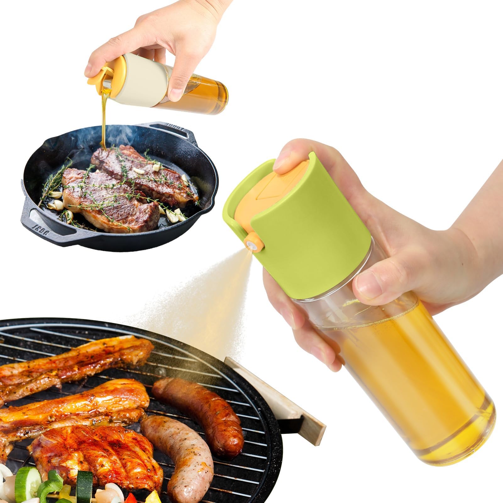 Amazon.com: Oil Sprayer for Cooking, 2 in 1 Olive Oil Dispenser Bottle ...
