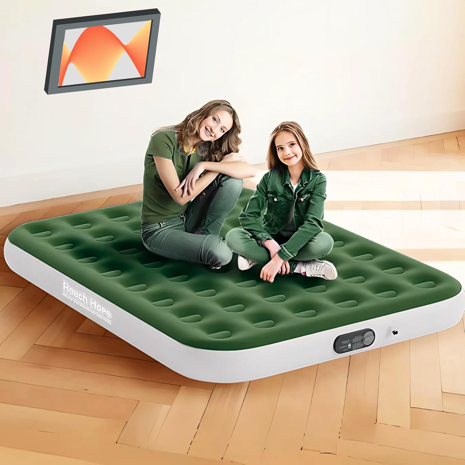 Queen Air Mattress with Built in Pump, Heavy Duty Blow Up Mattress with ...