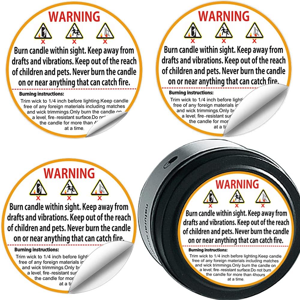 Amazon.com : Candle Warning Labels Candle Jar Container Stickers ...