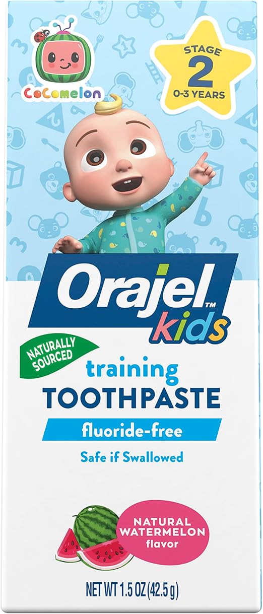 Amazon.com : Orajel Kids CoComelon Training Toothpaste Fluoride-Free ...