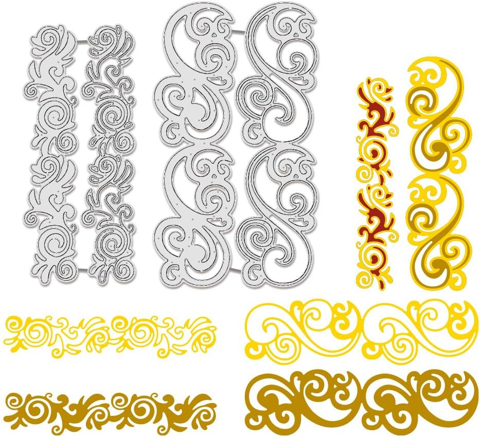 Amazon.com: BENECREAT 2PCS Swirl Plant Metal Cutting Dies Stencils ...