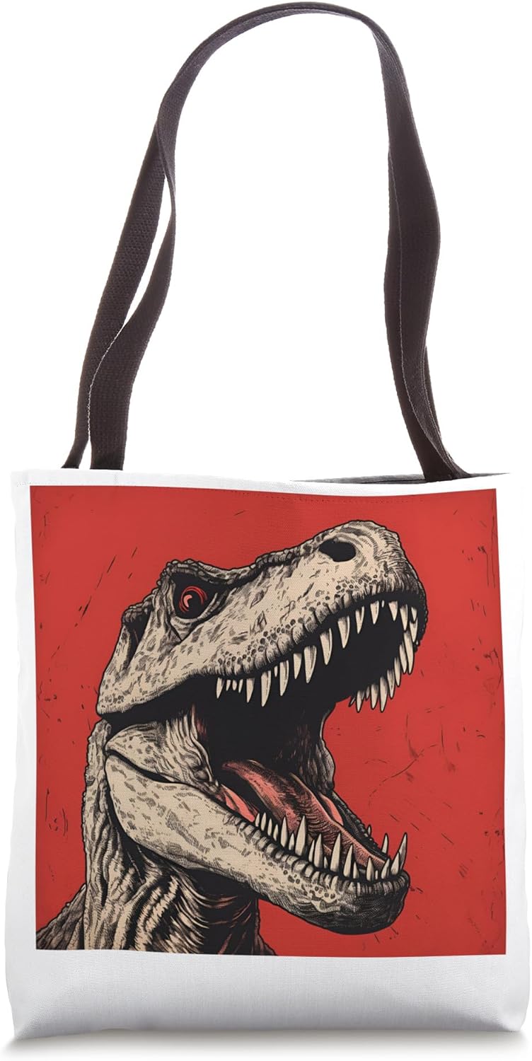 Amazon.com: Tyrannosaurus rex T-Rex Vintage Retro Dinosaur Dino Tote ...