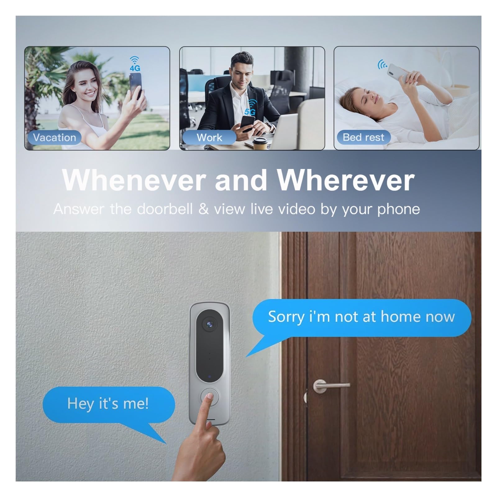 Door Camera With Monitor Dropship WiFi Video Doorbell Wireless Door ...