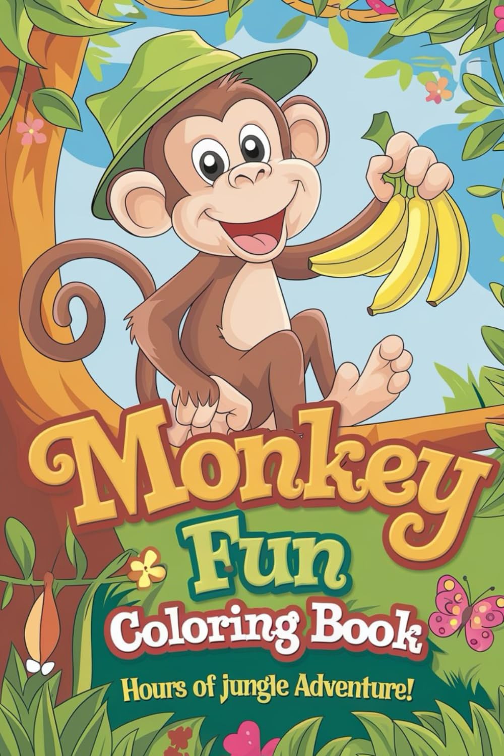 Monkey Coloring Book for Kids Ages 4-8: Fun and Playful Jungle Animal ...