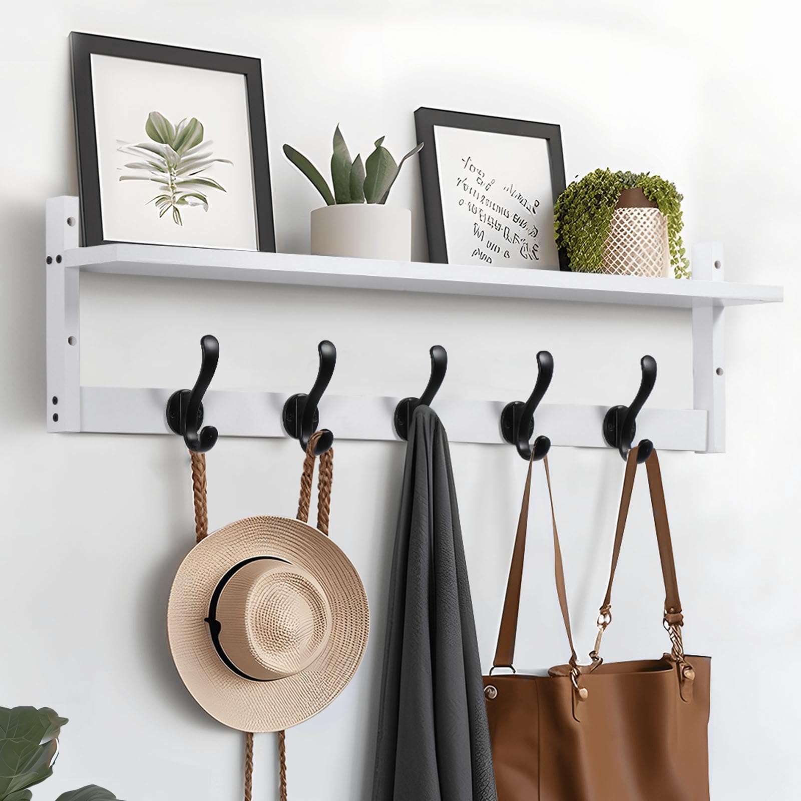 Amazon.com: Tatub 29'' Coat Rack Wall Mount with Shelf, Wood Wall Hooks ...