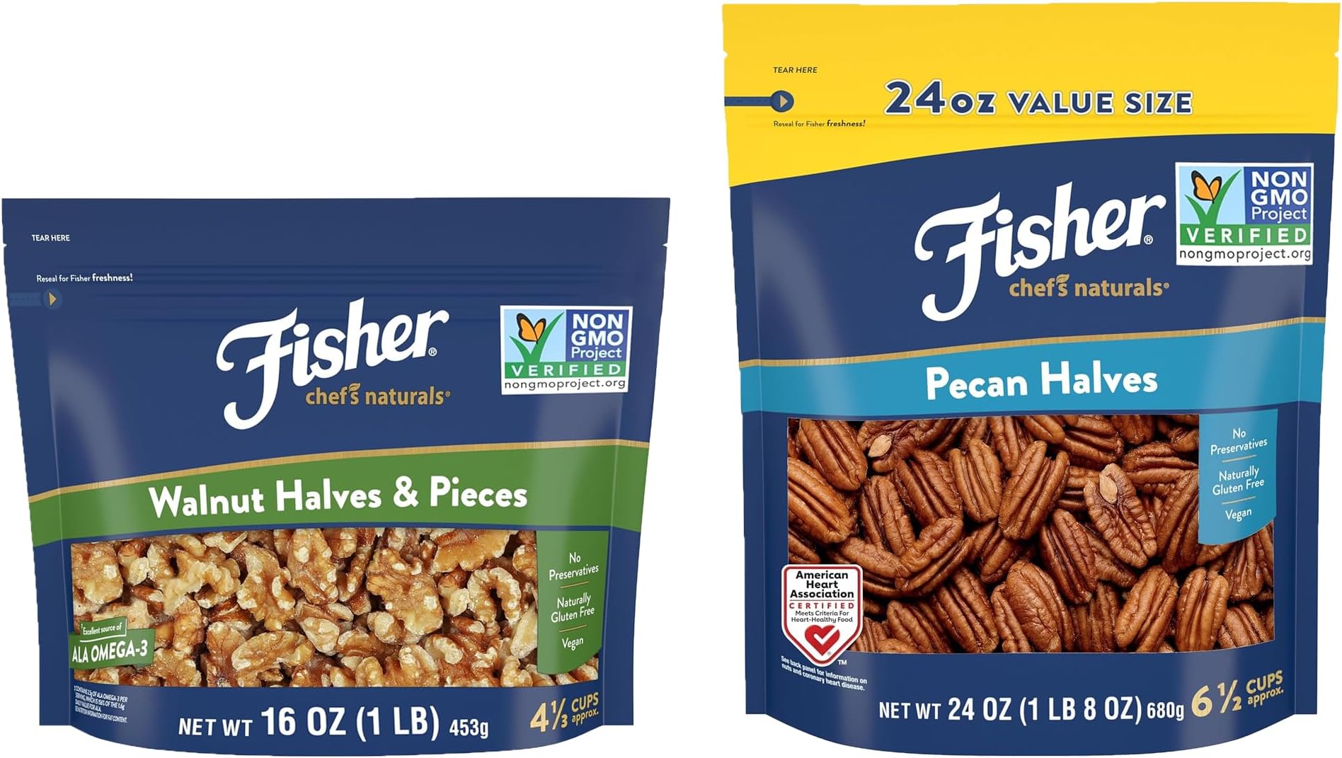 Amazon.com : Fisher Chef's Naturals Walnut Halves & Pieces 1 lb ...