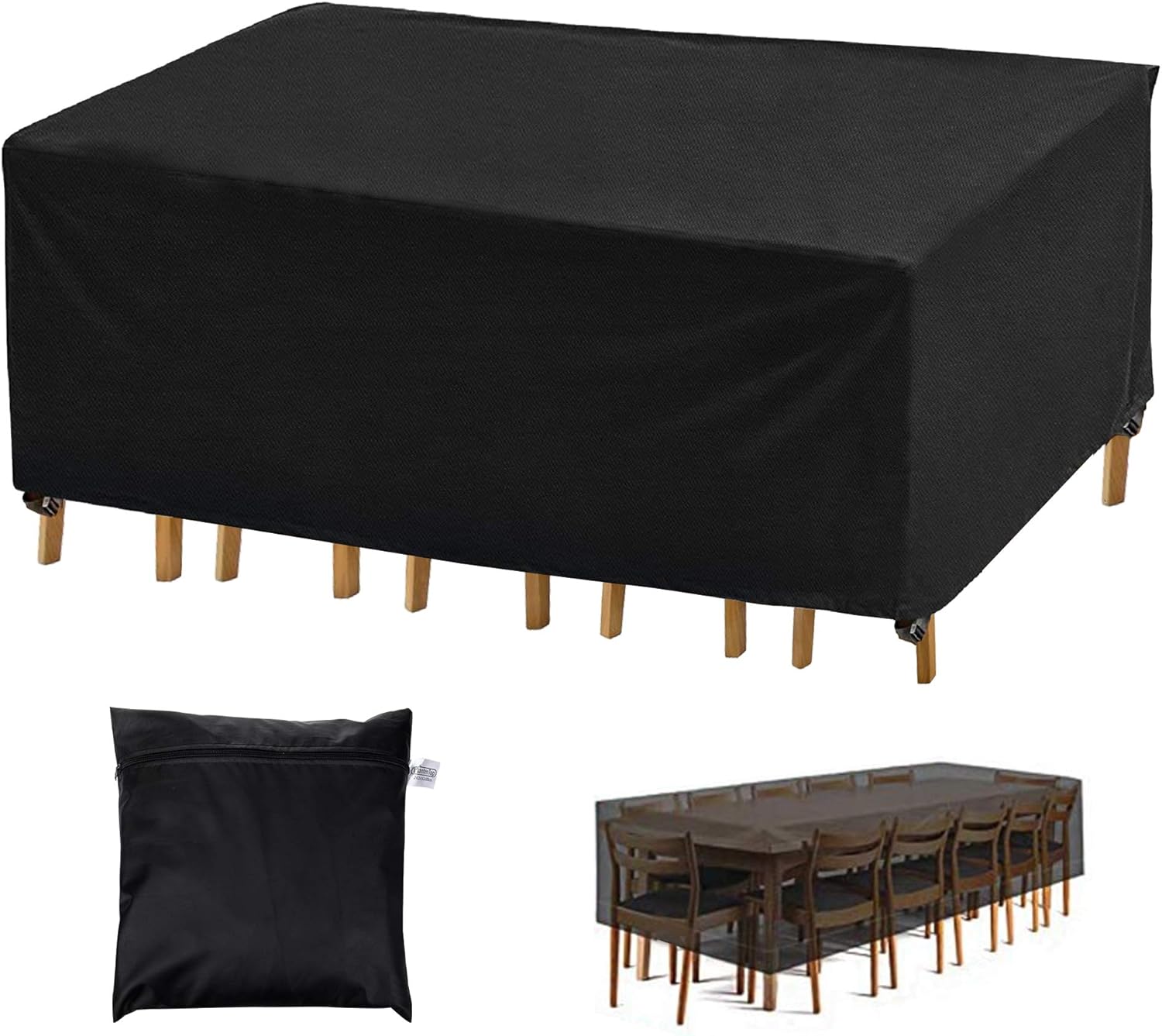 Patio Furniture Covers, 83 x 51 x 29 inch Waterproof Patio Table Cover ...