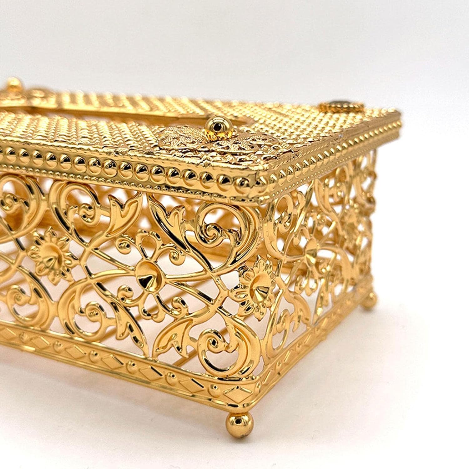 Amazon.com: RFSHOP Gold Tissue Box Cover, Decorative Tissue Box Holder ...