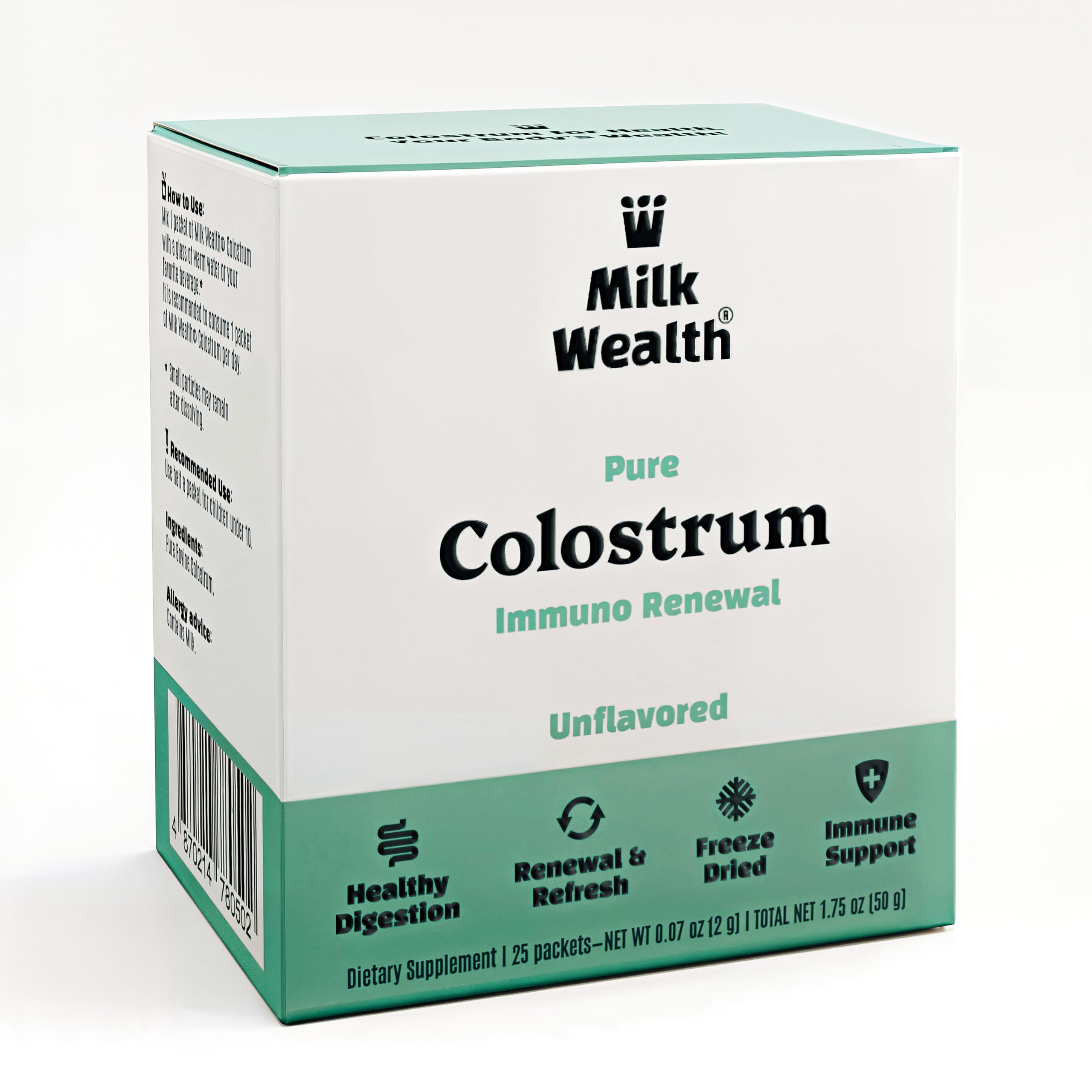 Amazon.com: Milk Wealth Pure Bovine Colostrum Unflavored, Freeze-Dried ...