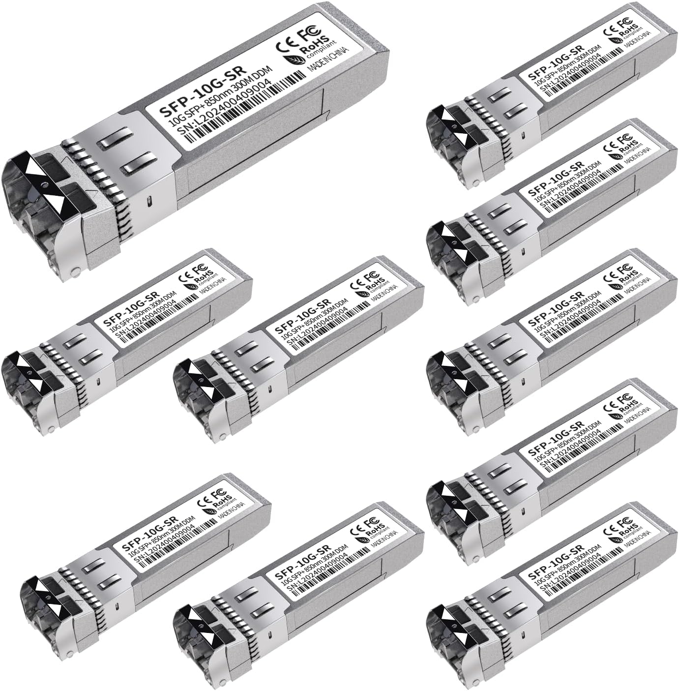 Amazon.com: 10Pcs SFP Network Transceiver Module, 1.25 Gigabit Single ...
