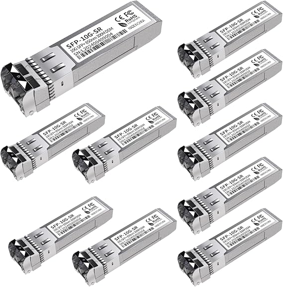 Amazon.com: 10Pack 10G SFP+ LC Module, 10GBase-SR Multi-Mode Ethernet ...