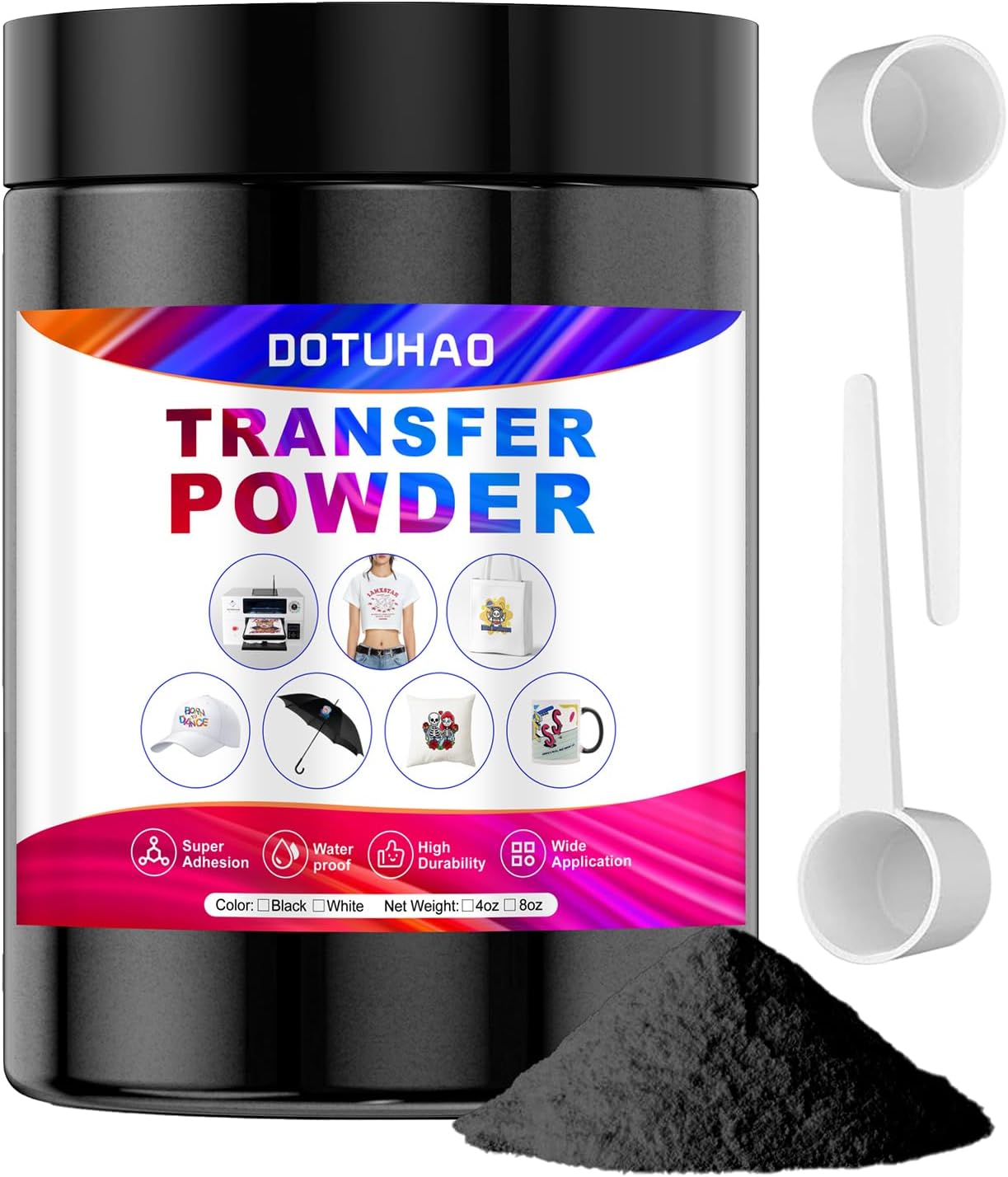 Amazon.com: DOTUHAO DTF Powder, Black DTF Transfer Powder, Sublimation ...