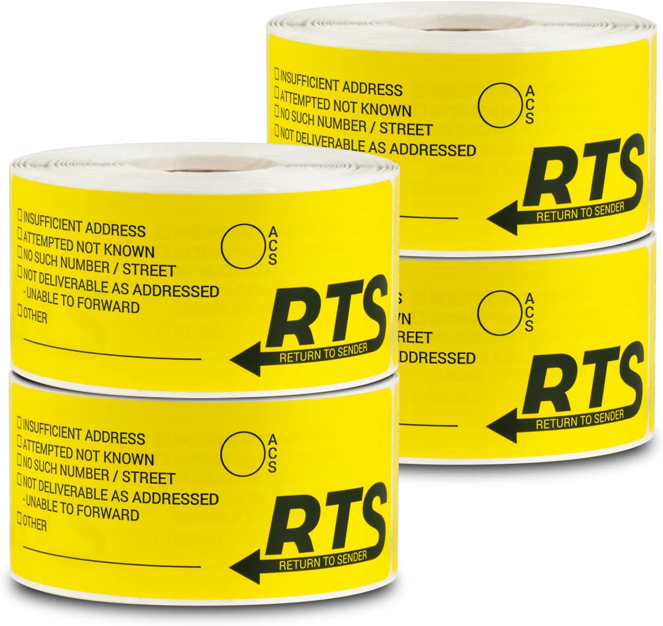 Amazon.com : Return to Sender Sticker (4 x 1.5 inch, Yellow - 1200 ...