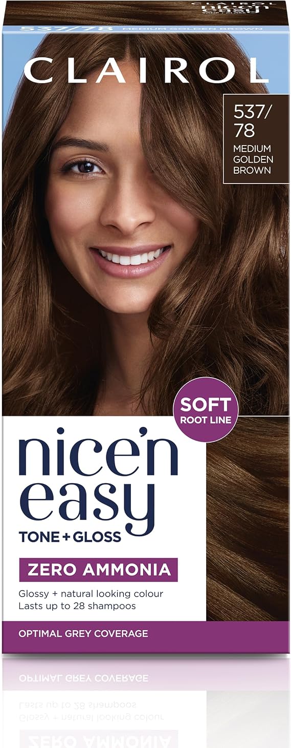 Clairol Nice'n Easy Tone+Gloss Semi Permanent Hair Dye - 537/78 Medium ...