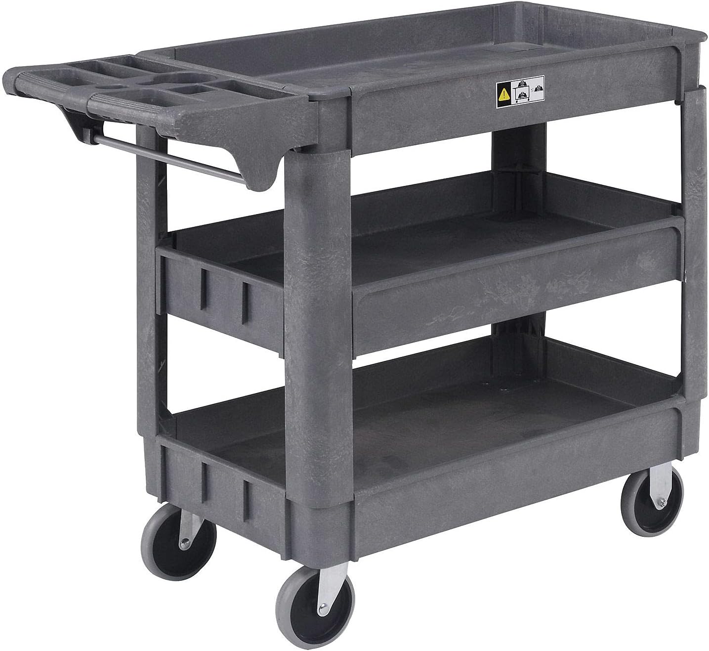 Amazon.com: Global Industrial Small Deluxe 3 Shelf Plastic Utility ...