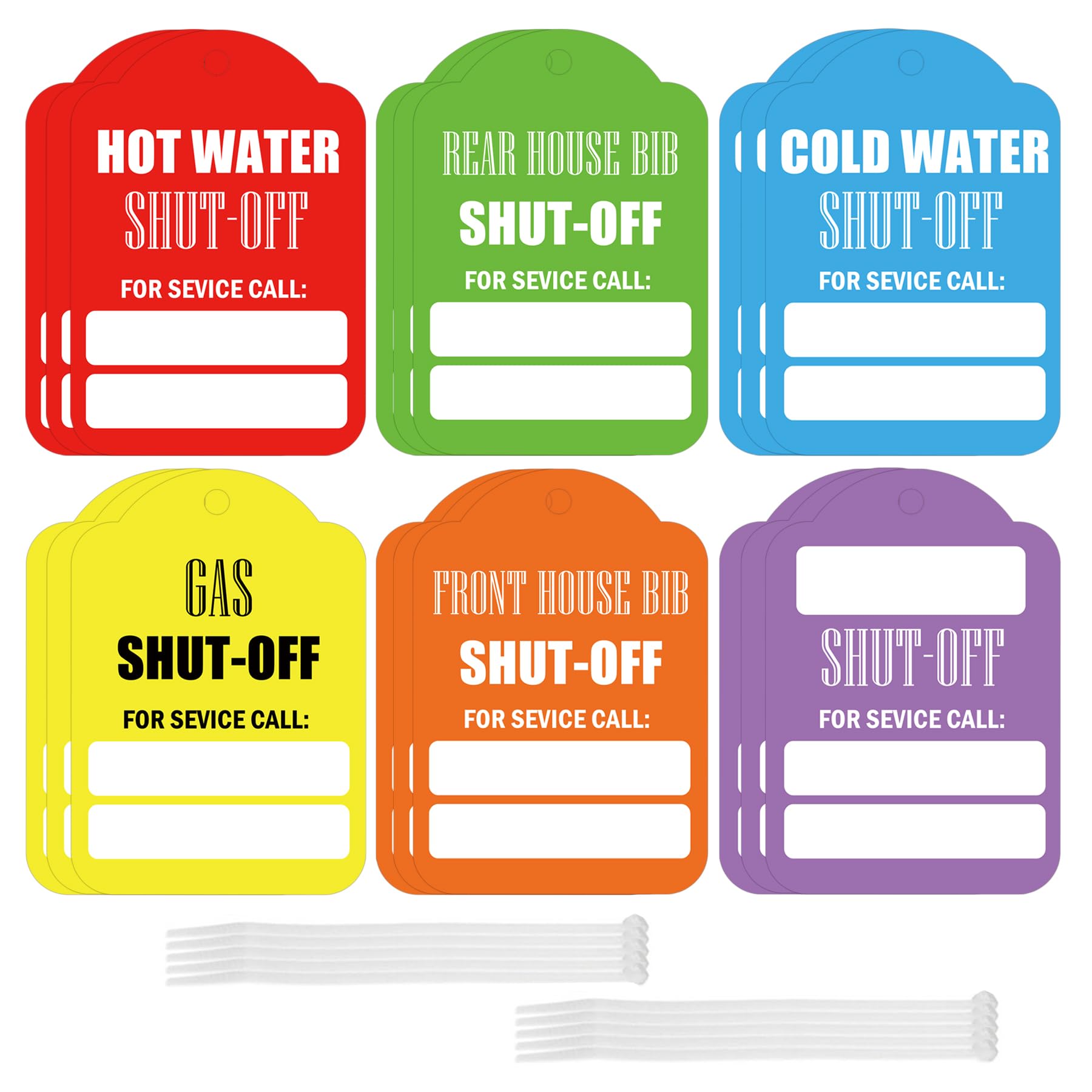 Amazon.com : Identify Main Shut-Off Tag Plumbing Tags 2.5 x 2 Water ...