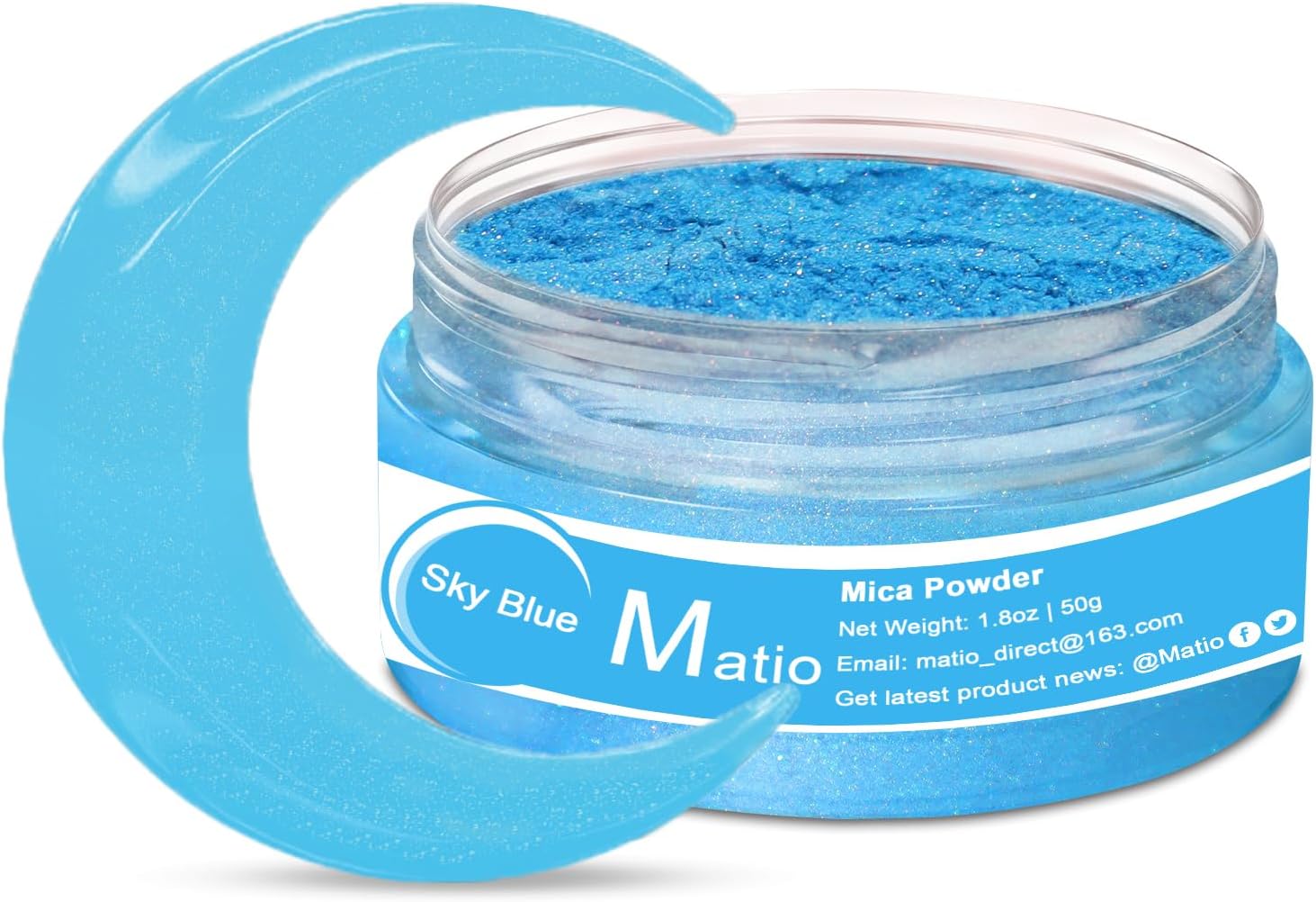 Amazon.com: Matio Mica Powder, 1.8oz/ 50g Sky Blue Pearlescent Effect ...