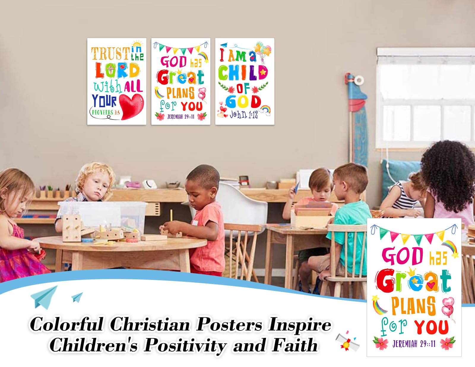 Snapklik.com : Bible Verse Posters - 3PCS Christian Posters For Kids ...