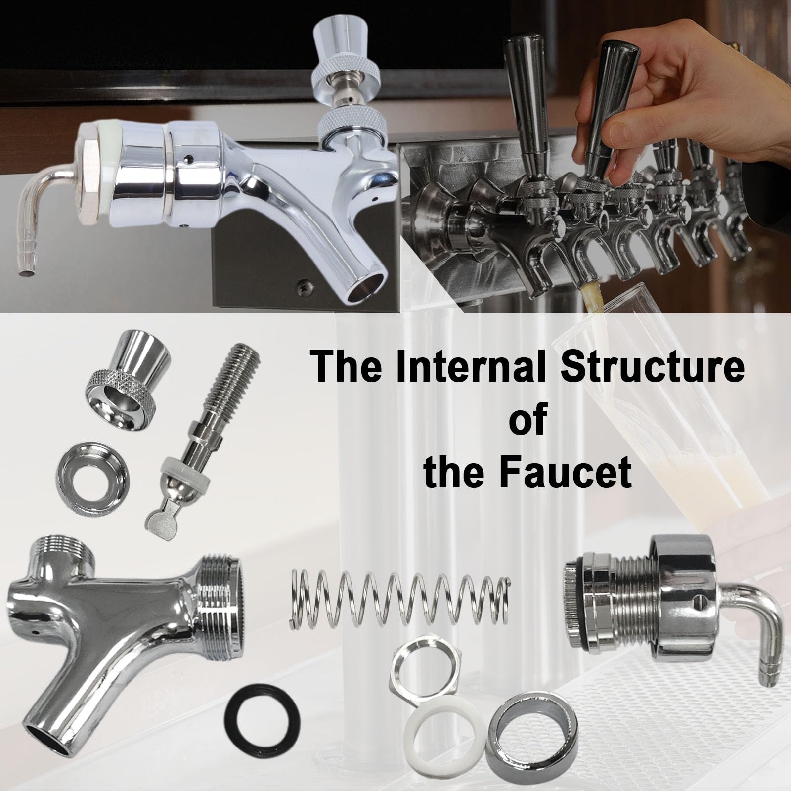 Kegerator Replacement Parts Draft Beer Faucet Beer Line Shank Kit