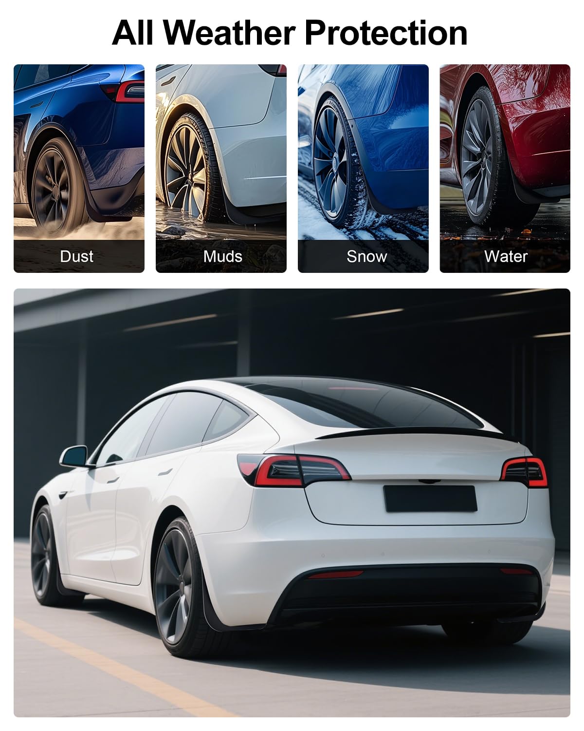 Tesla Model Y Accessories 2026 Matte Black Splash Guards Mud Flaps For ...
