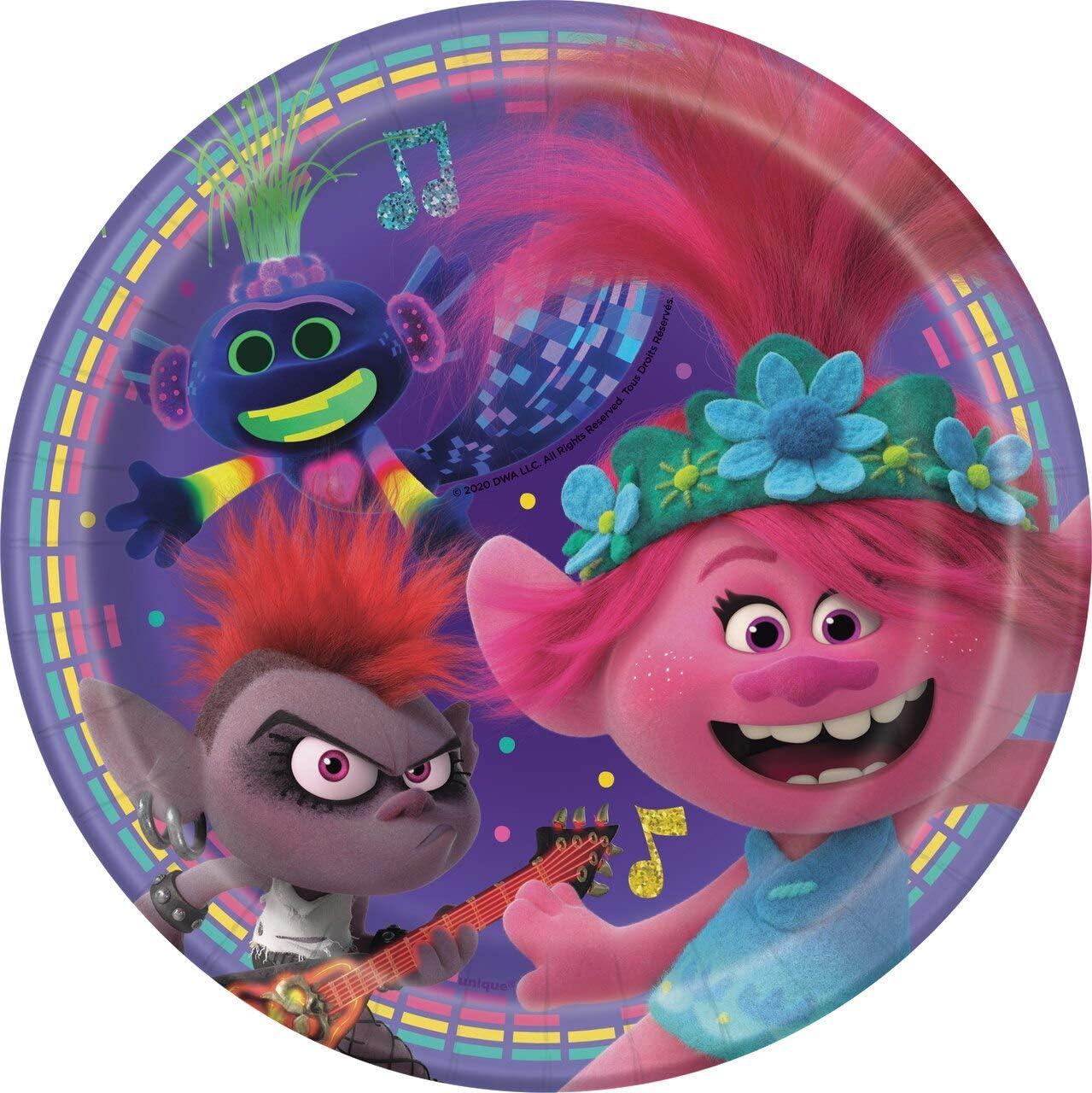 Amazon.com: Unique Trolls World Tour Paper Dessert Plates - 7" (8-Pack ...