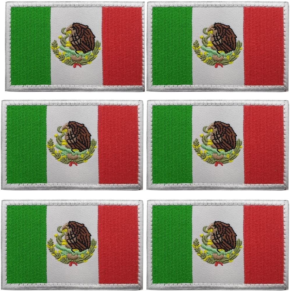 Genérico 10 Pcs Parches Bordados Bandera de México Parches de Bordado ...