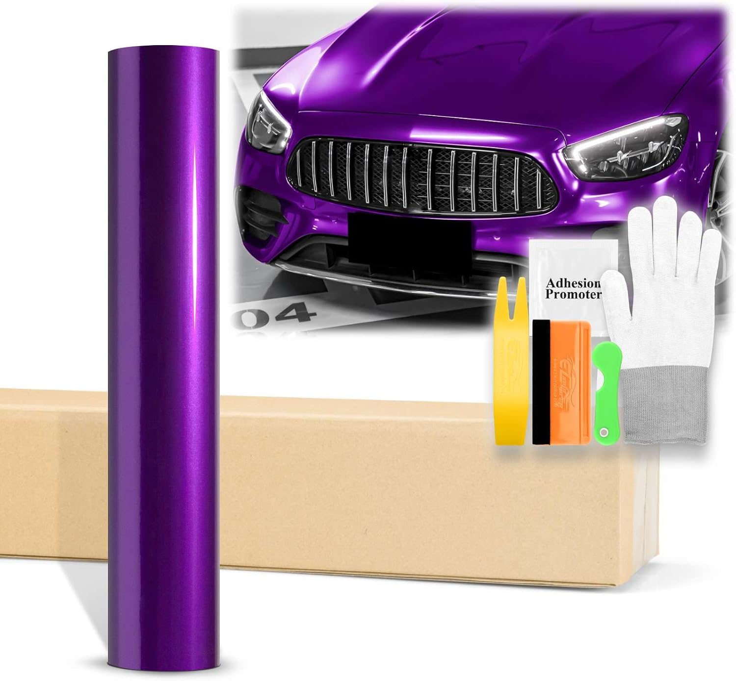 Amazon.com: 24"x60" (2FTx5FT) Magenta Purple Gloss Metallic Glossy ...