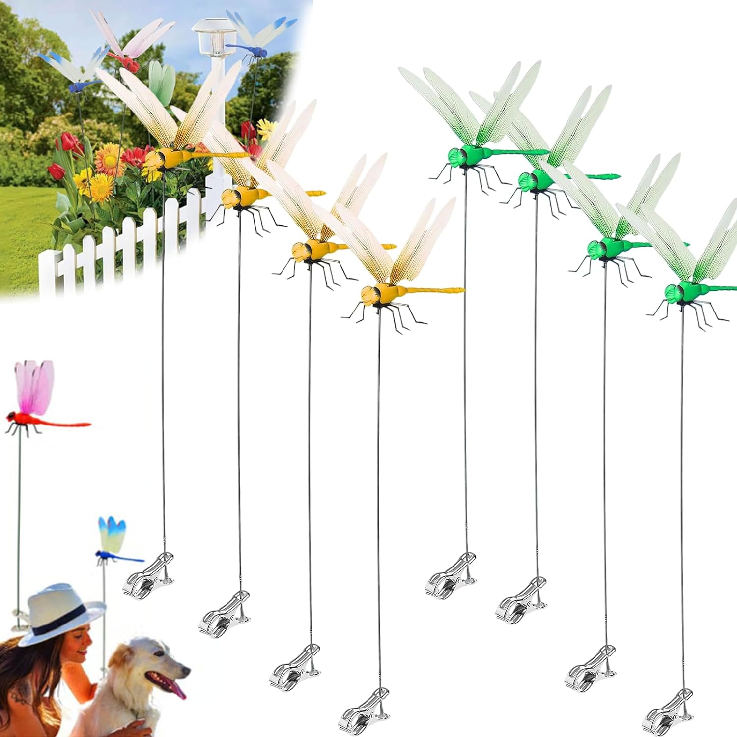 Amazon.com : Dragonfly Clip Bug Repellent, Outdoor Fake Dragonfly Rod ...