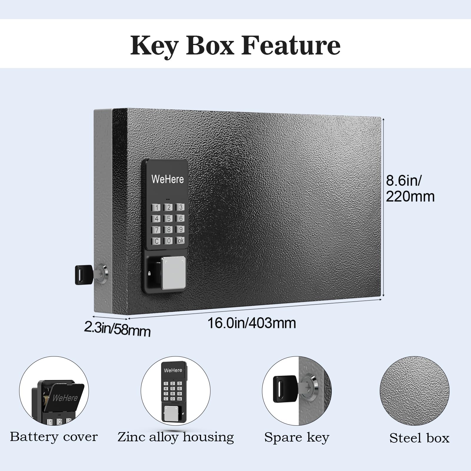 Snapklik.com : 24 Key Cabinet Organizer,Metal Key Lock Box Wall Mount ...